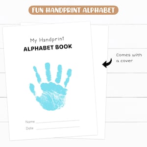 Alphabet Handprint Art Craft Bundle, Handprint Alphabet Book Template ...
