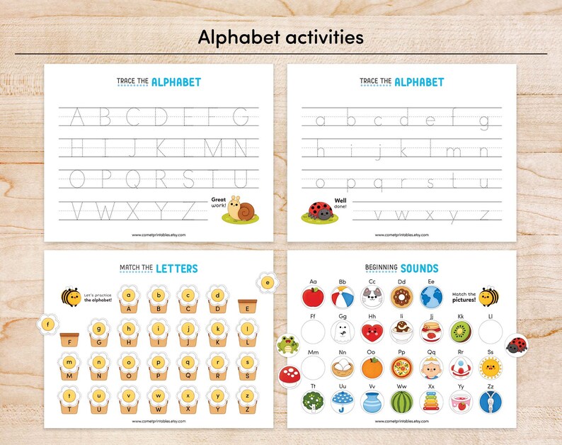Pre-k Toddler Busy Book With Alphabet Learning Chart, Matching Colors ...