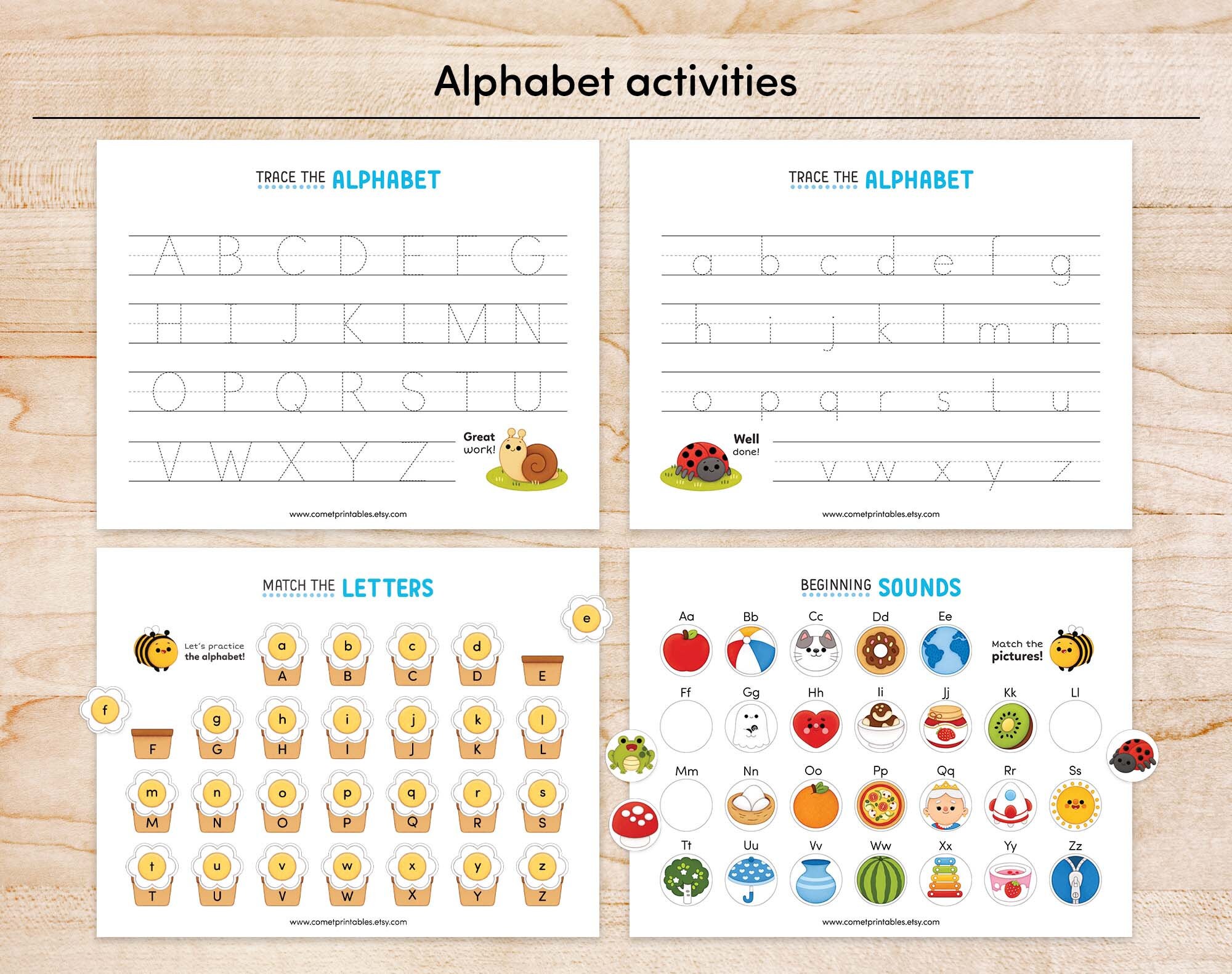 Pre-k Toddler Busy Book With Alphabet Learning Chart, Matching Colors ...