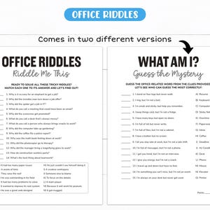 Office Riddles, Riddle Me This Office Games, Easy Work Riddles and ...