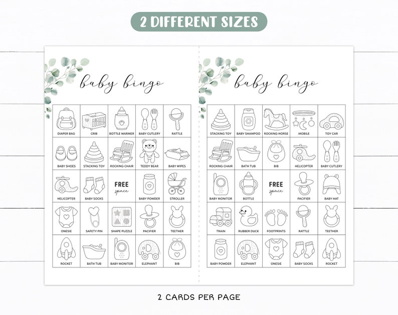 60 Gender Neutral Baby Bingo Cards, Prefilled Baby Shower Bingo With ...