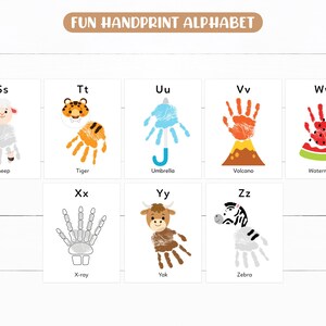 Alphabet Handprint Art Craft Bundle, Handprint Alphabet Book Template ...