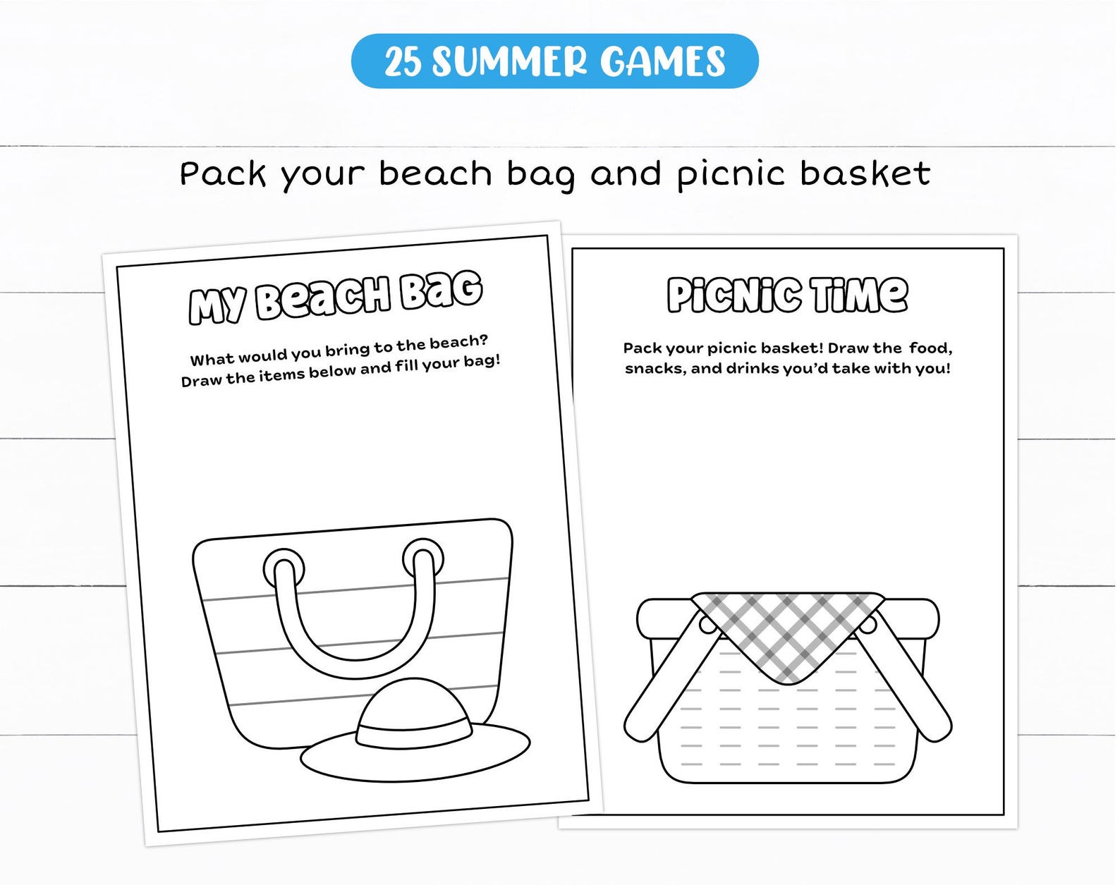 Summer Activity Book for Kids, Summer Activity Sheets, Summer Activity ...
