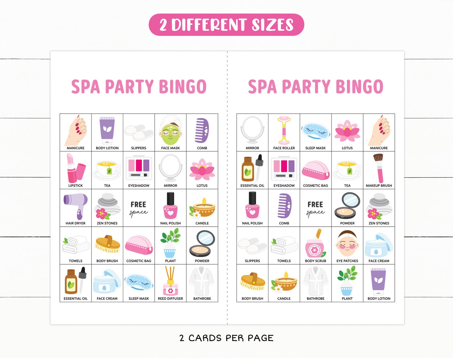 Spa Bingo Cards, Pamper Spa Day Bingo, Spa Party Games With Friends ...