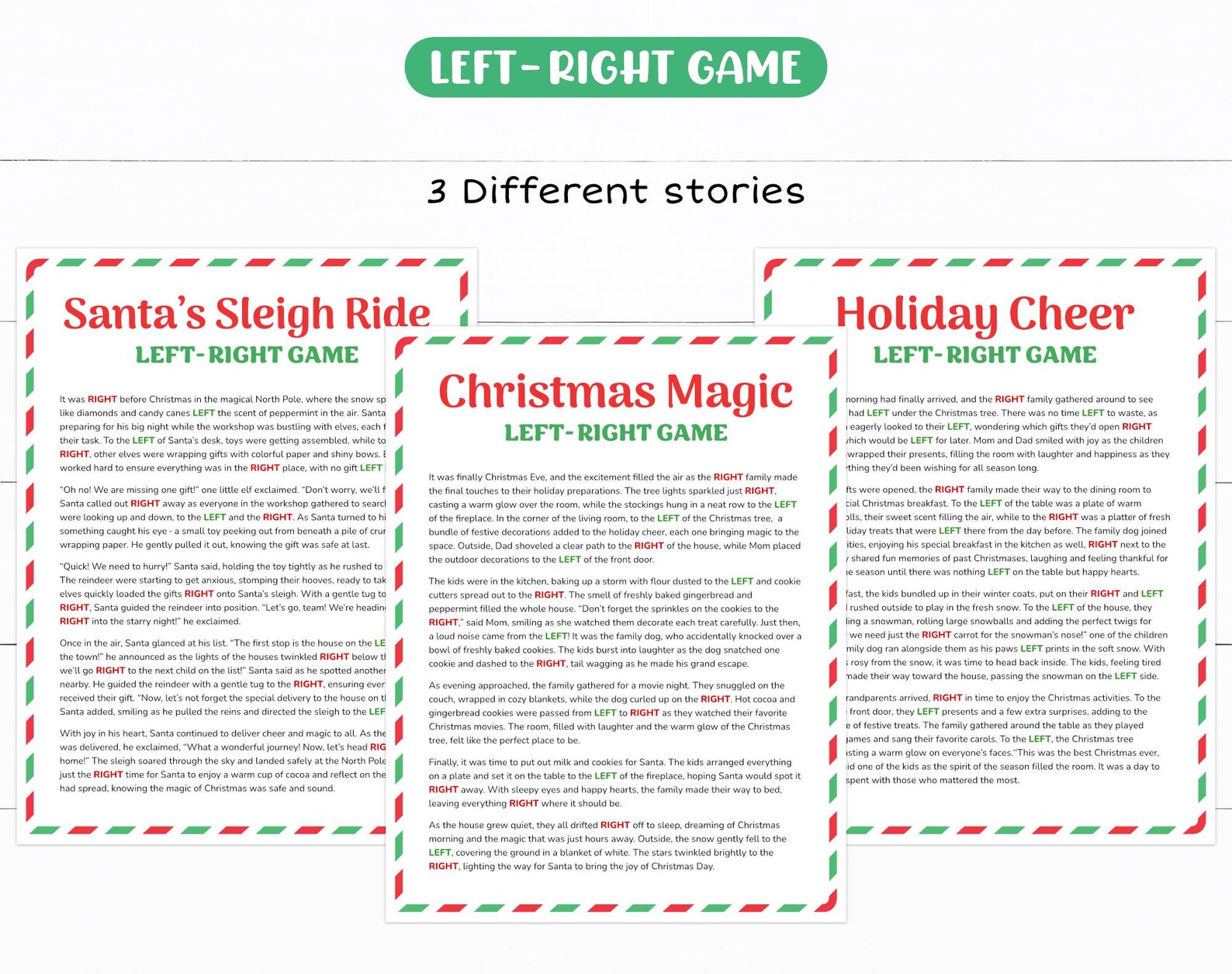 Left Right Christmas Game, Right Left Christmas Game, Christmas Left ...