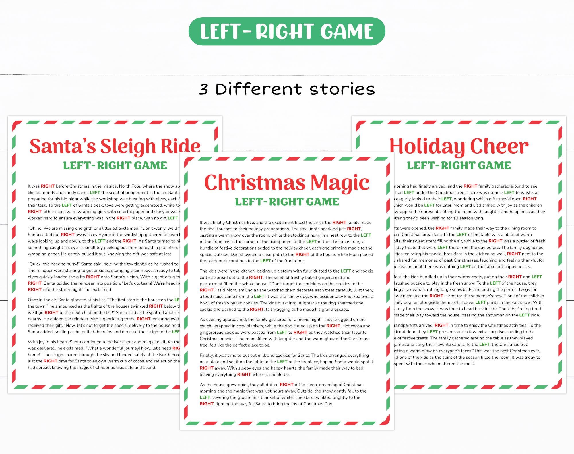 Left Right Christmas Game, Right Left Christmas Game, Christmas Left ...