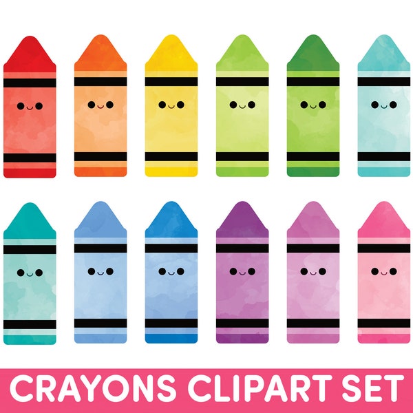 Crayon Colors Clipart - Etsy UK