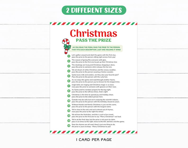 Pass the Prize Christmas Game, Christmas Pass the Prize Game, Christmas ...