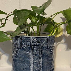 Bluejean Denim Ceramic Planter - FREE Shipping - Etsy