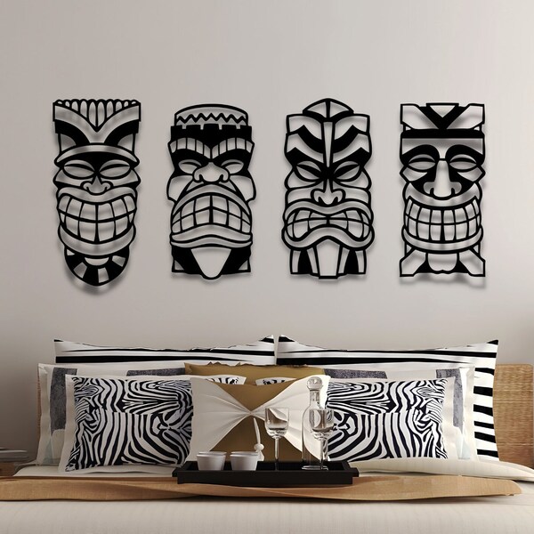 Tiki Mask Wall Art - Etsy UK