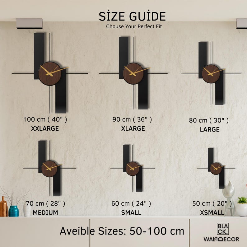 Plus Rectangle Wooden Wall Clocks, Modern Oversized Wood Wall Clock ...