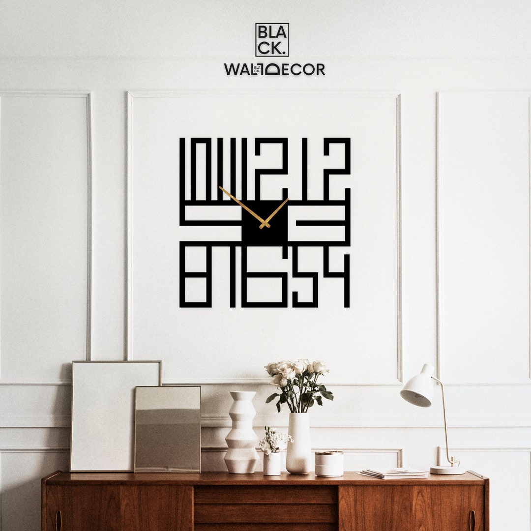 Wall Clock With Numbers, Metal Wall Clock, Extra Large Clock, Art Deco ...