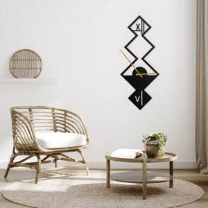 Long Wall Clock With Numbers, Wall Clocks Large, Metal Wall Clock, Wall ...
