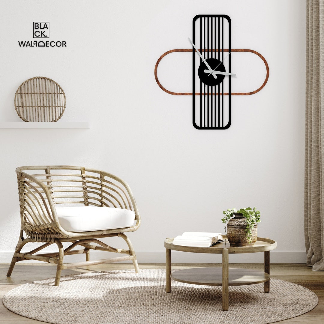 Wood Wall Clock, Contemporary Wall Clock, Extra Large Wall Clock ...