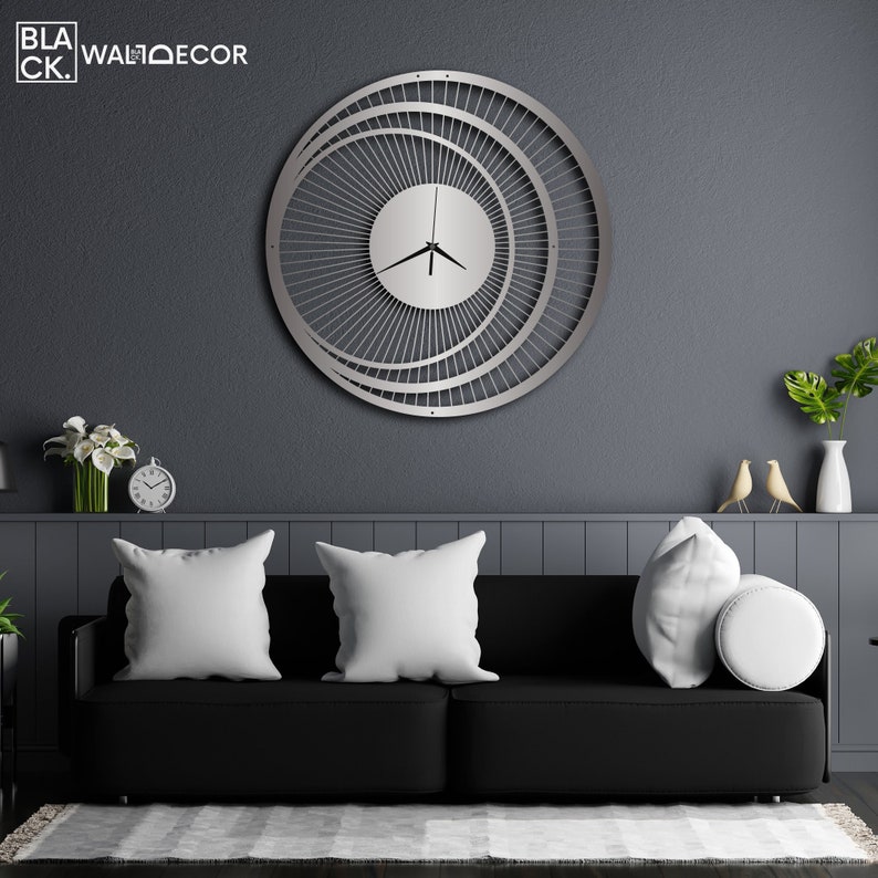 Unique Design Metal Wall Clock Round Wall Clock Triple - Etsy