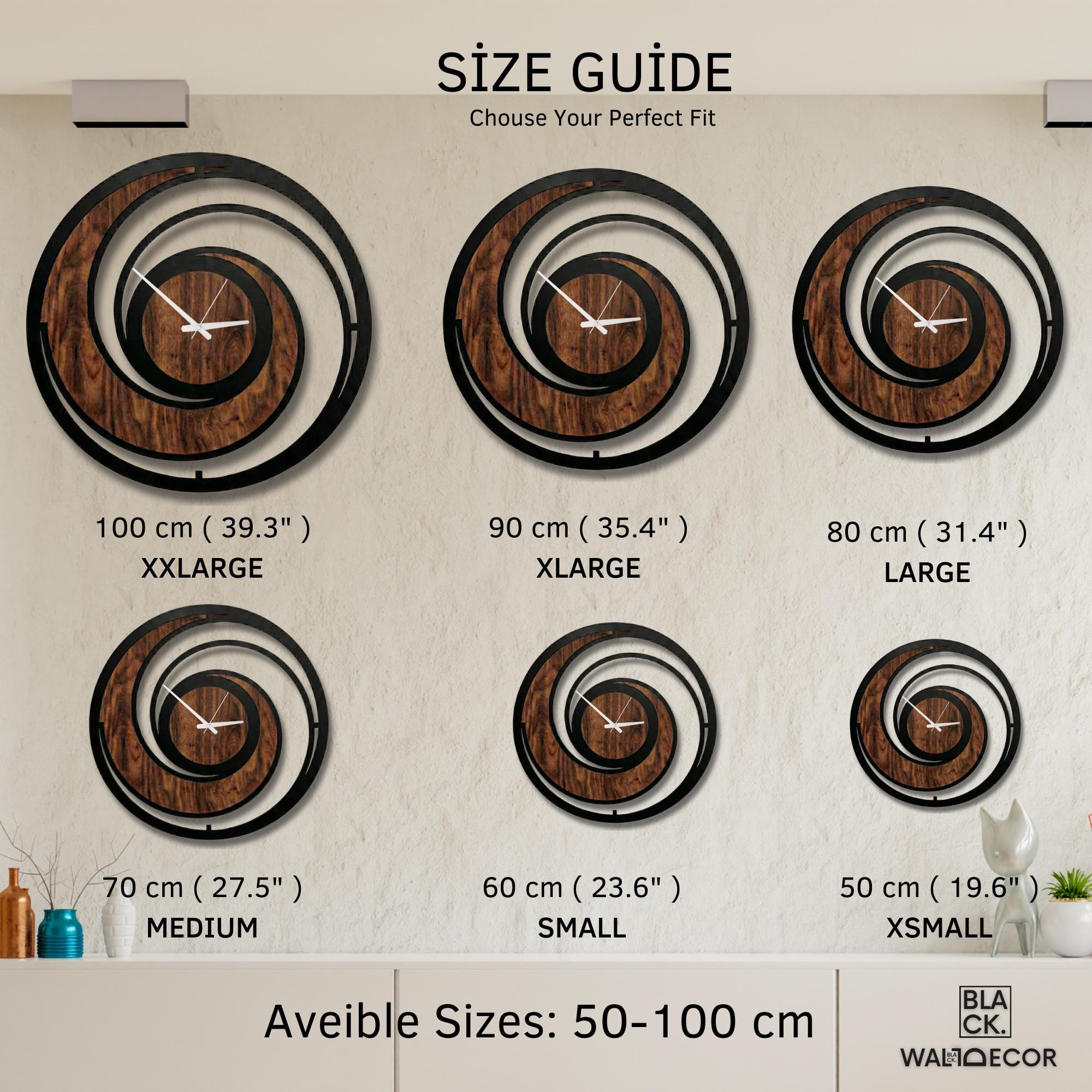Unusual Circle Wooden Wall Clocks, Unique Wall Clock, Modern Living ...