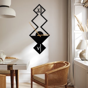 Long Wall Clock With Numbers, Wall Clocks Large, Metal Wall Clock, Wall ...