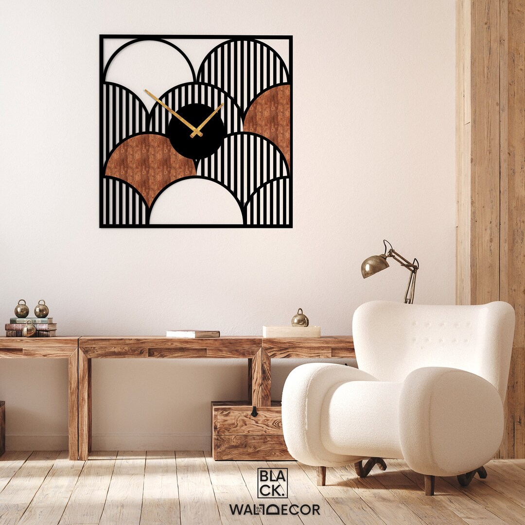 Modern Wall Clock, Wall Clock Unique, Art Deco Clock, Abstract Wall ...