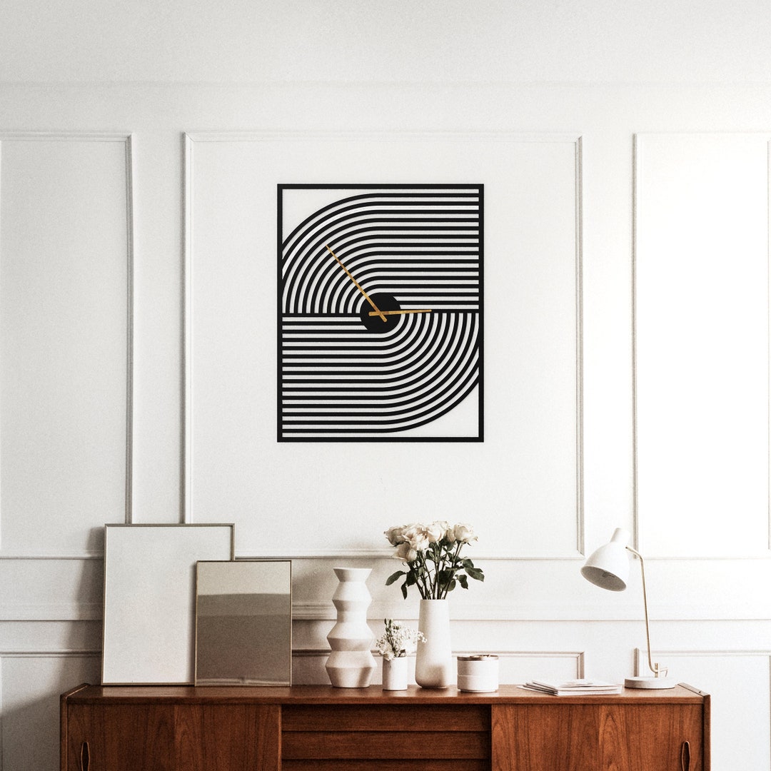 Unique Clock Wall, Modern Wall Clock, Metal Large Wall Clock, Trendy ...