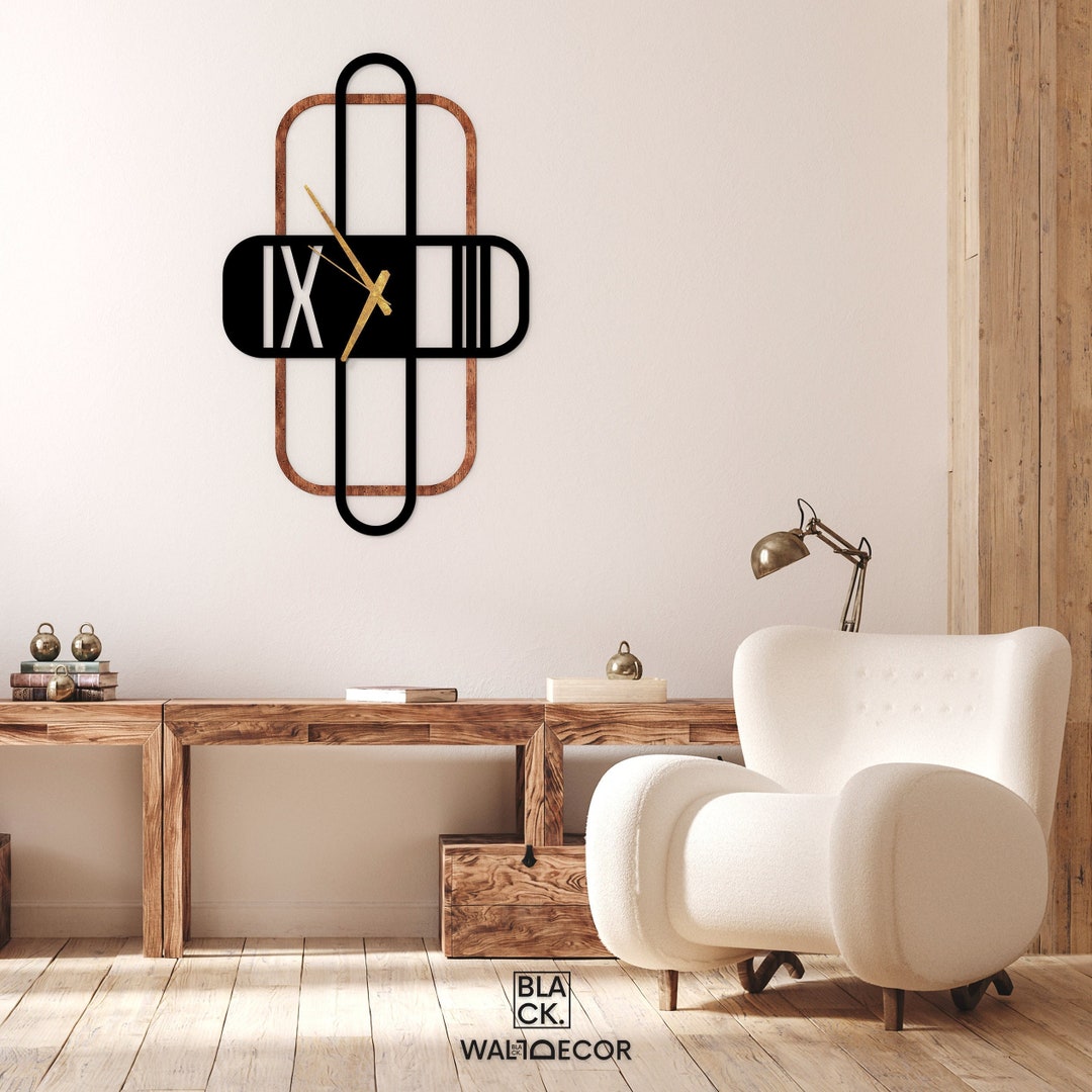 Large Wall Clock With Roman Numerals Modern Clock Living - Etsy