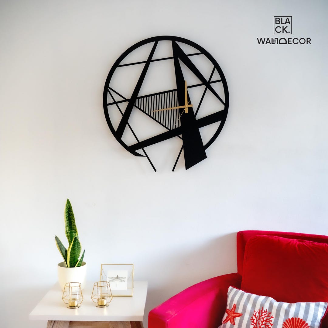 Abstract Metal Wall Clock, Unusual Wall Clocks, Oversized Modern Design ...