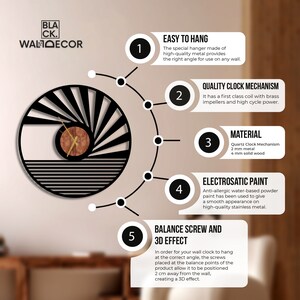 Modern Wall Clock, Abstract Clock, Wall Clock for Kitchen, Large Wall ...