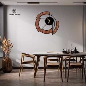 Unique Wooden Wall Clock, Large Round Wall Clock, Clocks for Wall ...