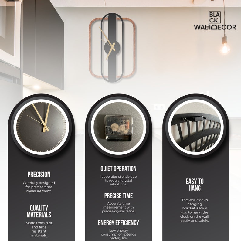 Modern Wooden Unusual Wall Clocks, Oversized Wall Clock, Silent Quartz ...