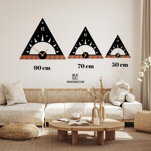 Metal Triangle Wall Clock, Wall Clocks Large, Wooden Wall Clock, Wall ...