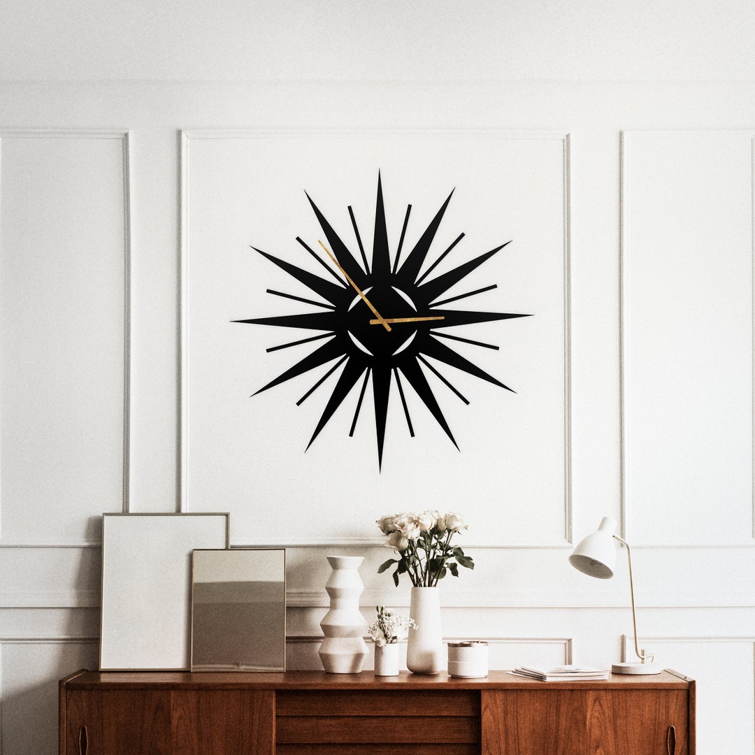 Starburst Wall Clock, Sunburst Wall Clock, Clocks for Wall Unique ...