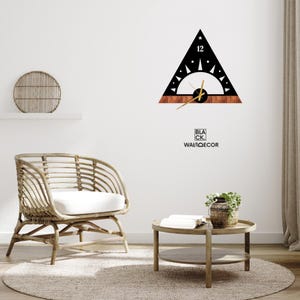 Metal Triangle Wall Clock, Wall Clocks Large, Wooden Wall Clock, Wall ...