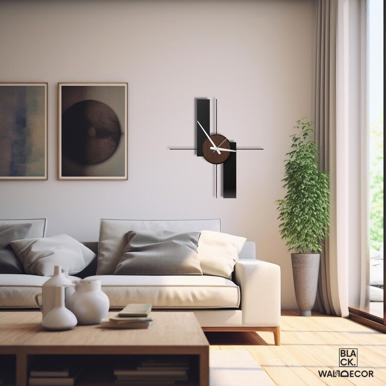 Plus Rectangle Wooden Wall Clocks, Modern Oversized Wood Wall Clock ...