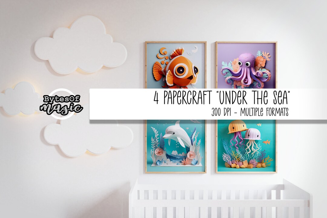 Papercraft Under the Sea - Wall Art - Playroom Decor, Nursery Prints ...