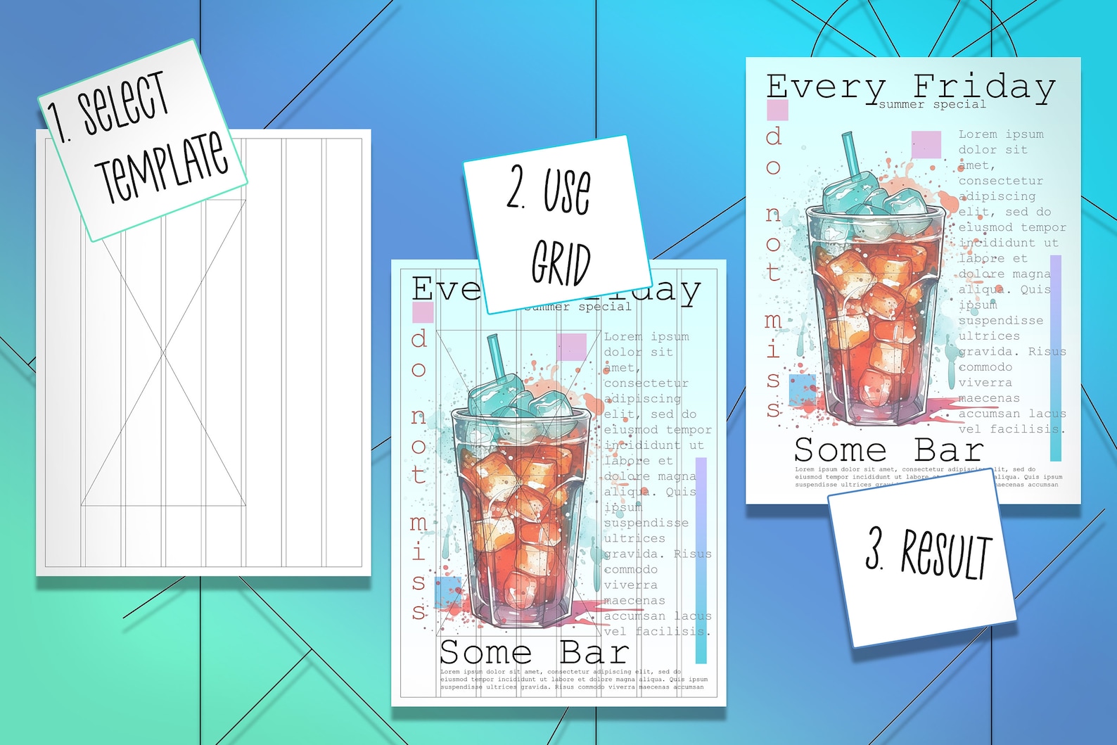 260+ Poster Design Grid Templates A3 - Gutter, Baseline, Hierarchical ...