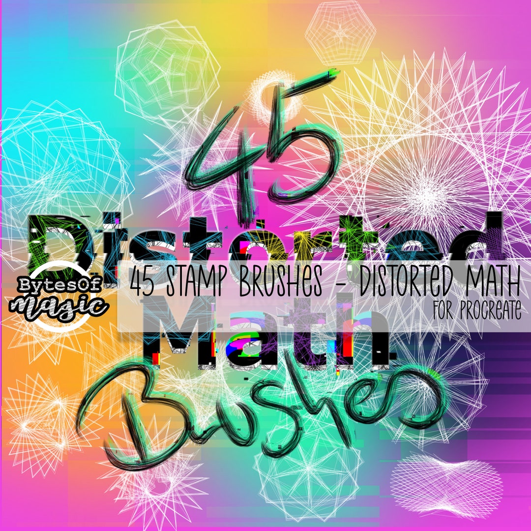 45 Distorted Math Stamp Brushes for Procreate - Digital Brushes - Stamp ...