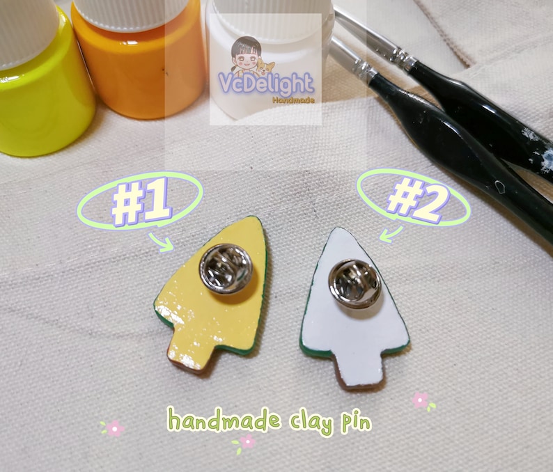 Handmade Clay Pins/ Little Tree Pins/ Cute Clay Pins - Etsy