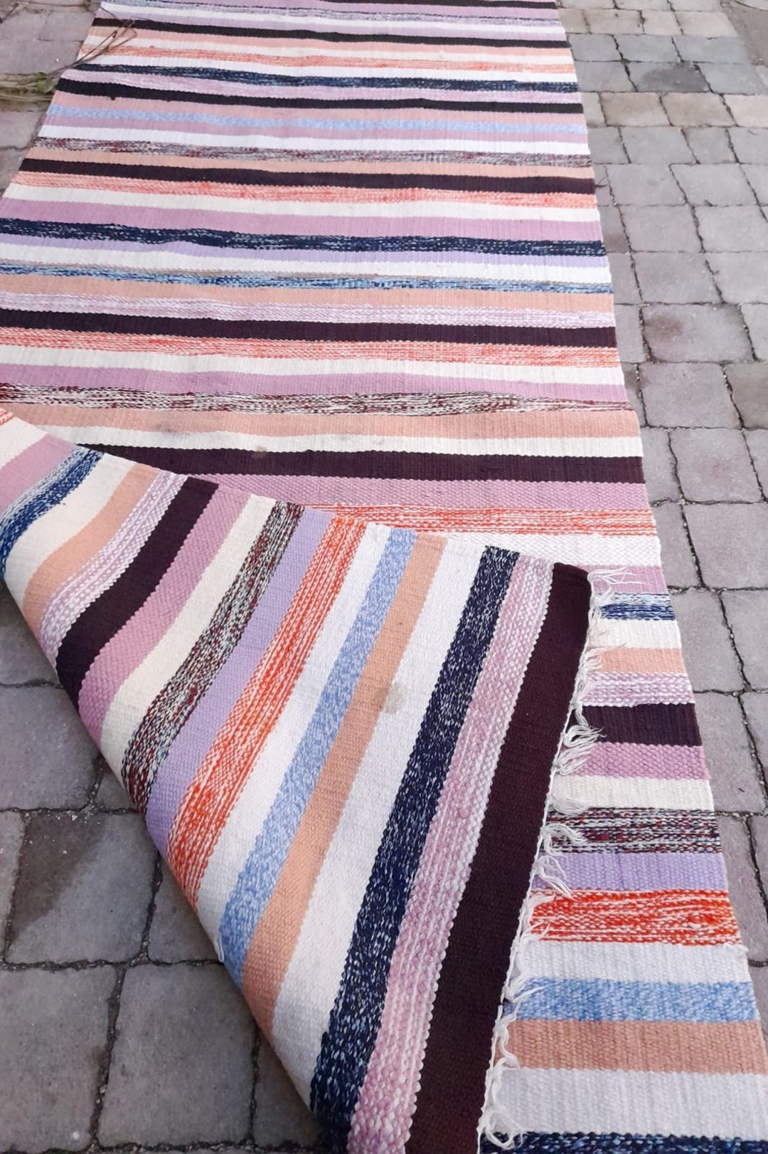 Old Hand Seal Runner, Turkish Handcrafted Rug From Anatolian Lands, New ...