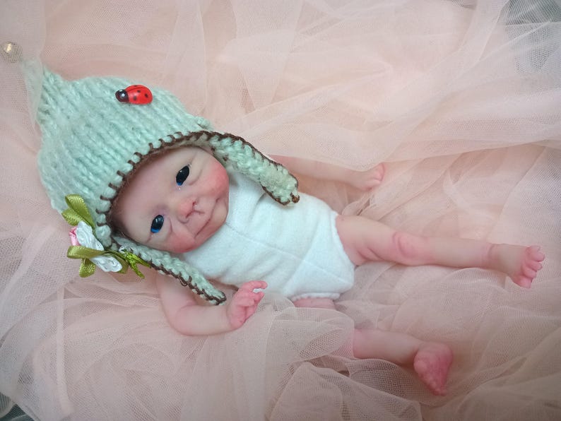 OOAK Partial Silicone Elf Baby Doll: Hand-sewn Dress & Knitted Hat - Etsy