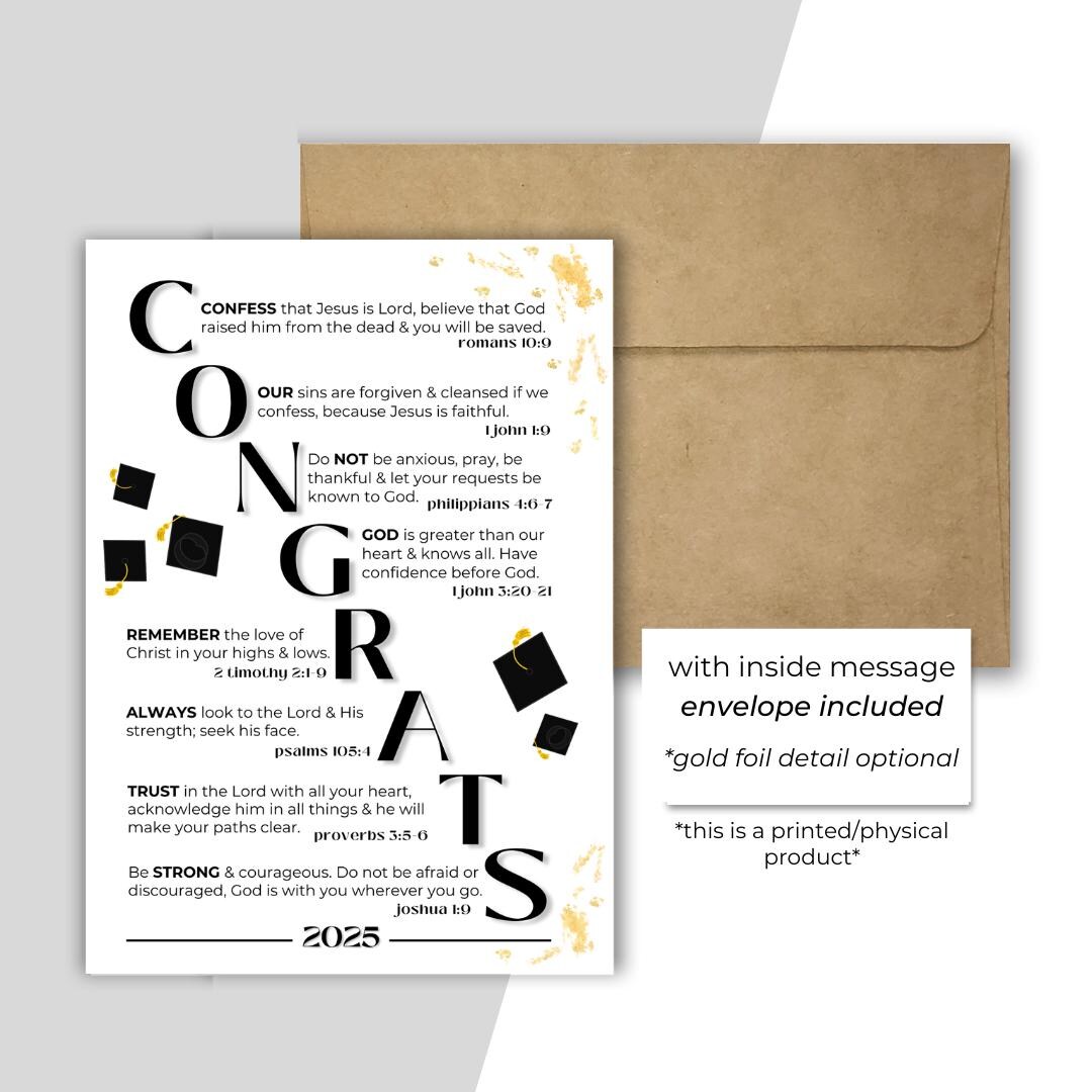 CONGRATS Christian Acronym Card | Happy Graduation | Bible Verse ...