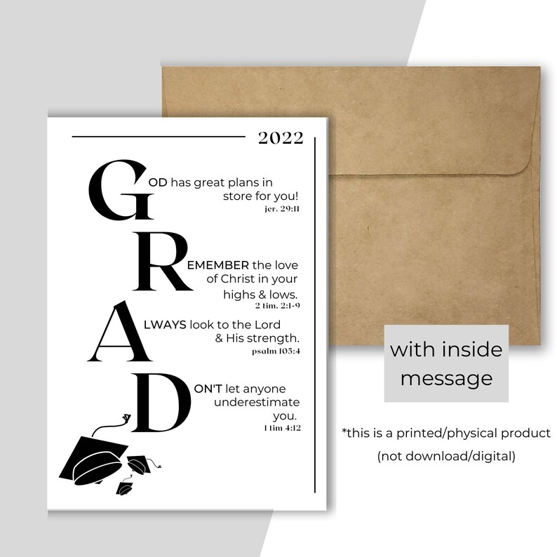 Grad Christian Acronym Card Happy Graduation | Etsy Canada