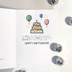 Coding Birthday Card | Computer Science Cybersecurity Theme Birthday ...