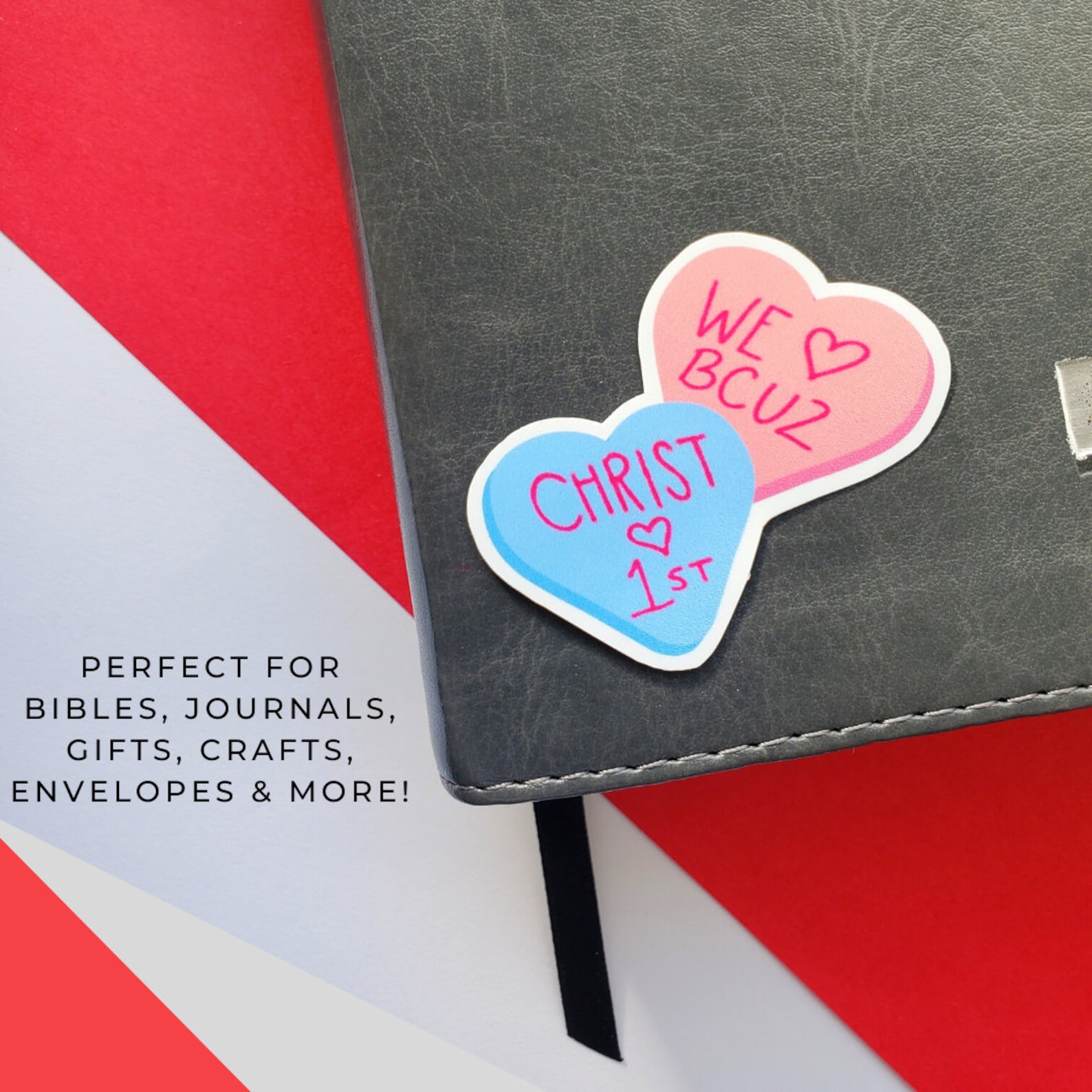 We Love Because Christ Loved First Valentine's Day Sticker | Christian ...