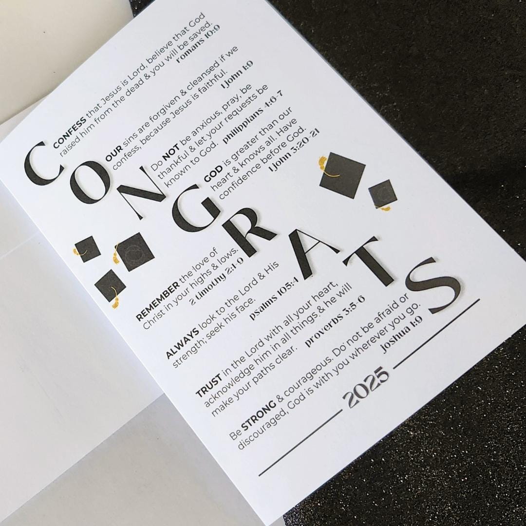 CONGRATS Christian Acronym Card | Happy Graduation | Bible Verse ...