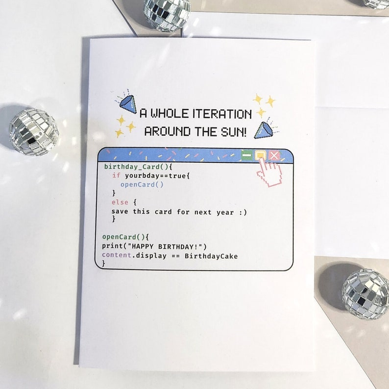 Coding Birthday Card | Computer Science Cybersecurity Theme Birthday ...