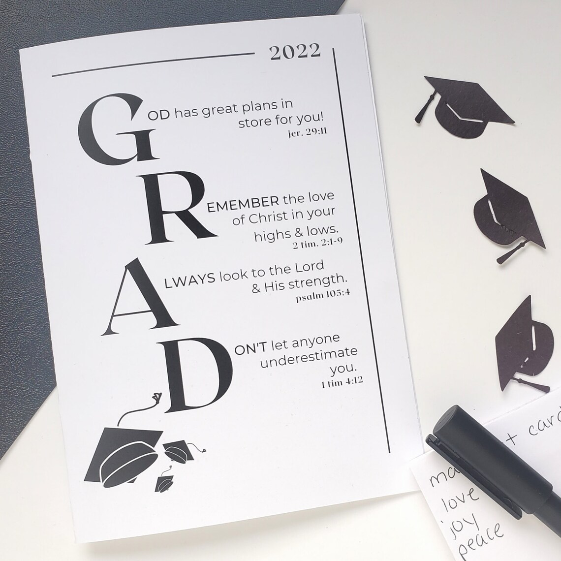 Grad Christian Acronym Card Happy Graduation - Etsy