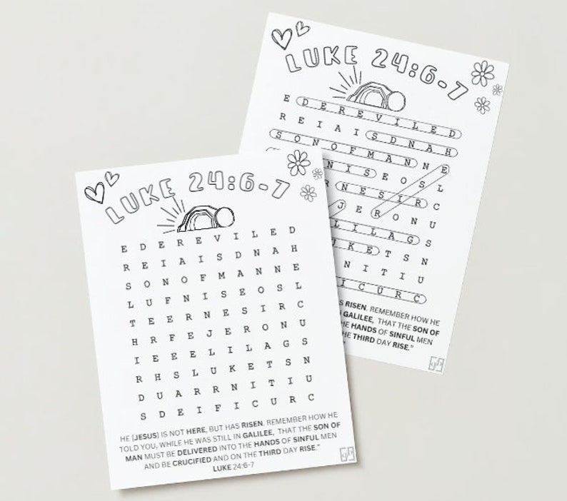 Christian Easter Word Search Pack of 5 Answer Key Included Resurrection ...