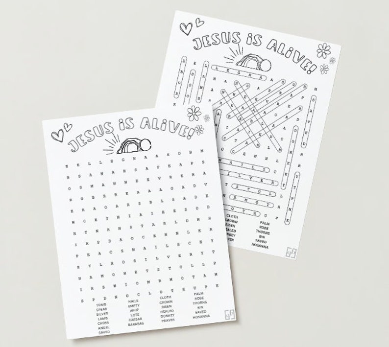 Christian Easter Word Search Pack of 5 Answer Key Included Resurrection ...
