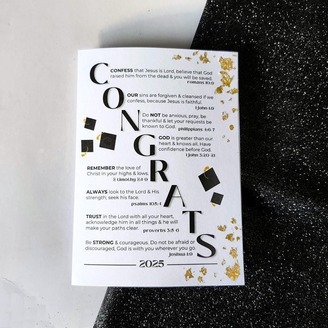 CONGRATS Christian Acronym Card | Happy Graduation | Bible Verse ...
