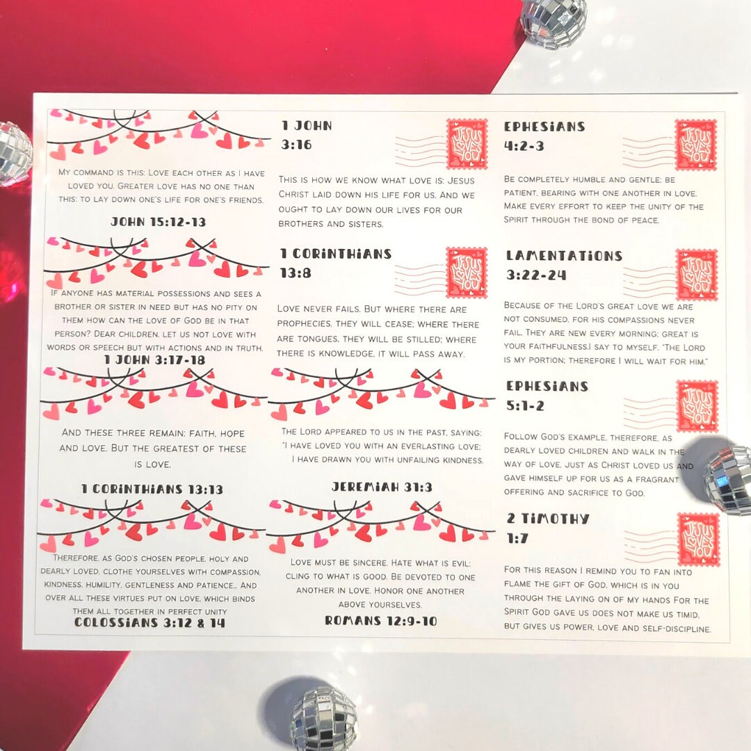 Printable Download Bible Verse Valentine's Day Pass Along Cards 30 Pack ...