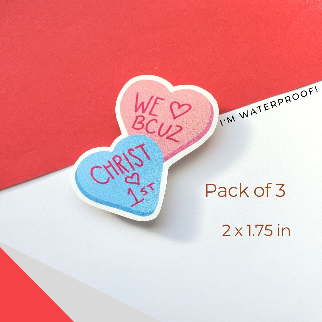 We Love Because Christ Loved First Valentine's Day Sticker | Christian ...